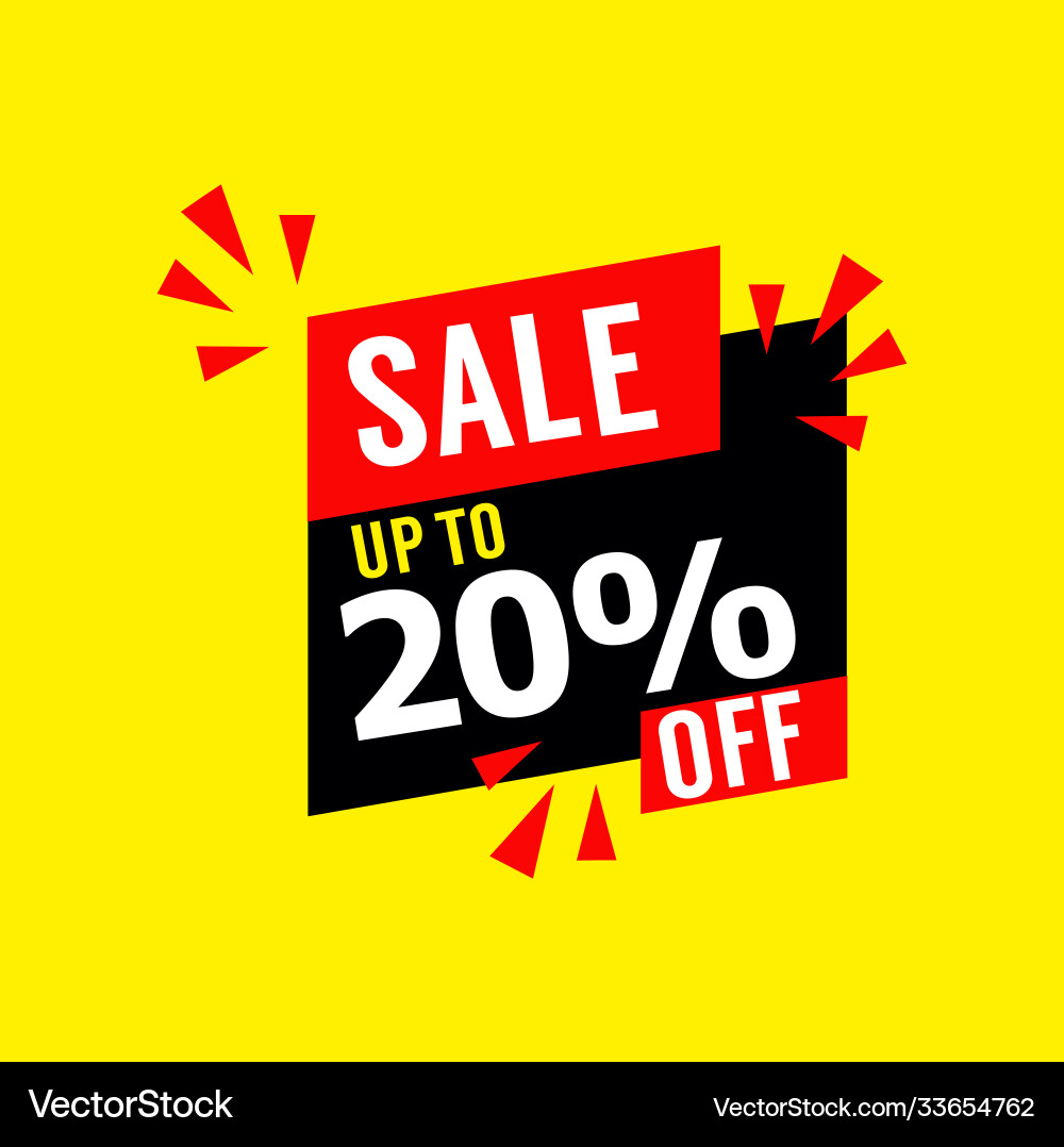 Sale up to 20 off template design Royalty Free Vector Image