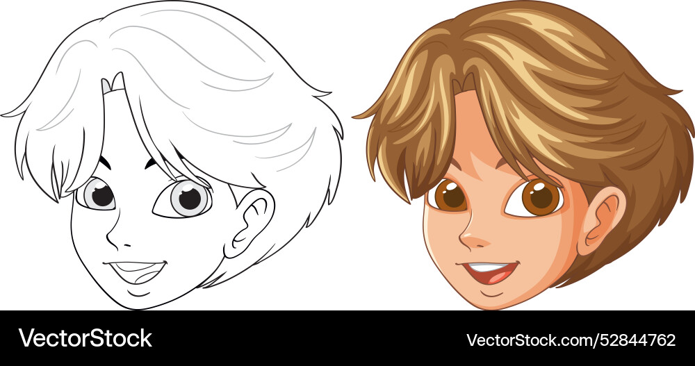 Smiling girl with short hair Royalty Free Vector Image