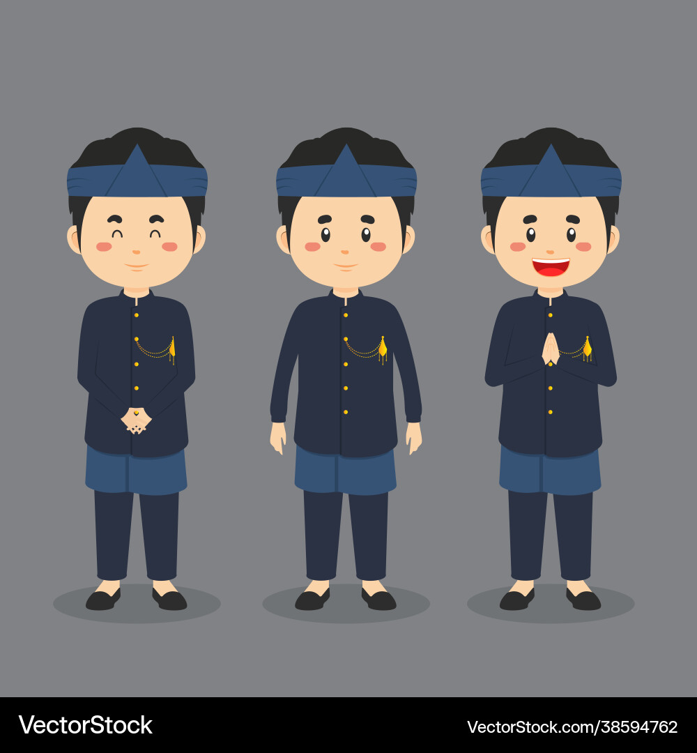 Sundanese indonesia character with various Vector Image