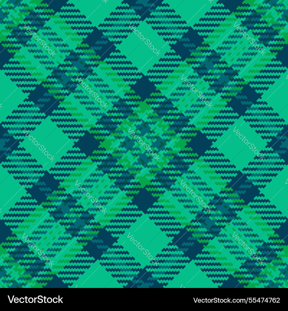 Vibrant teal and green plaid pattern perfect Vector Image