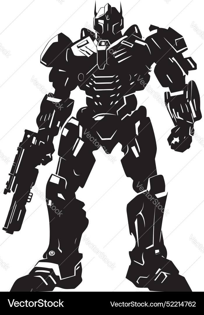 Warrior sentinel black combat cyborg symbolism Vector Image