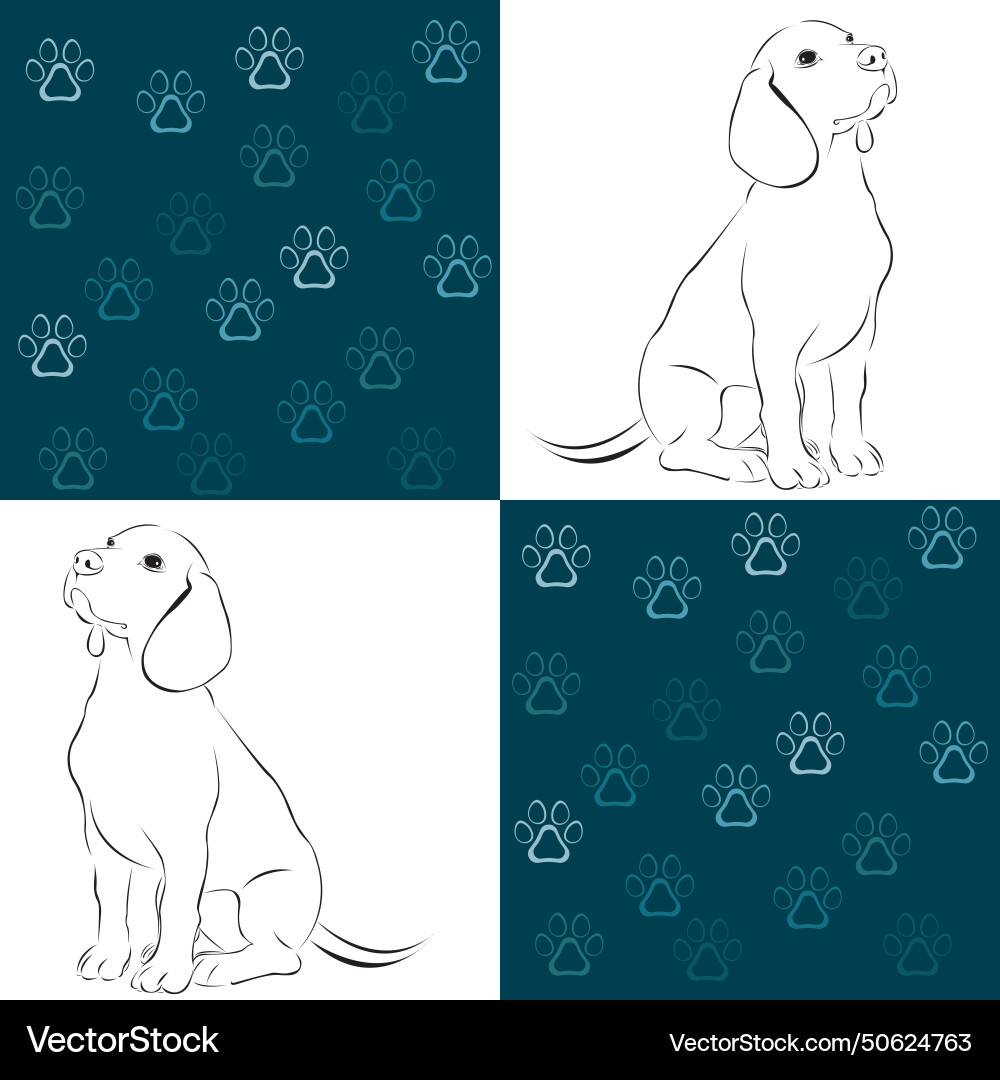 Beagle puppy pattern Royalty Free Vector Image