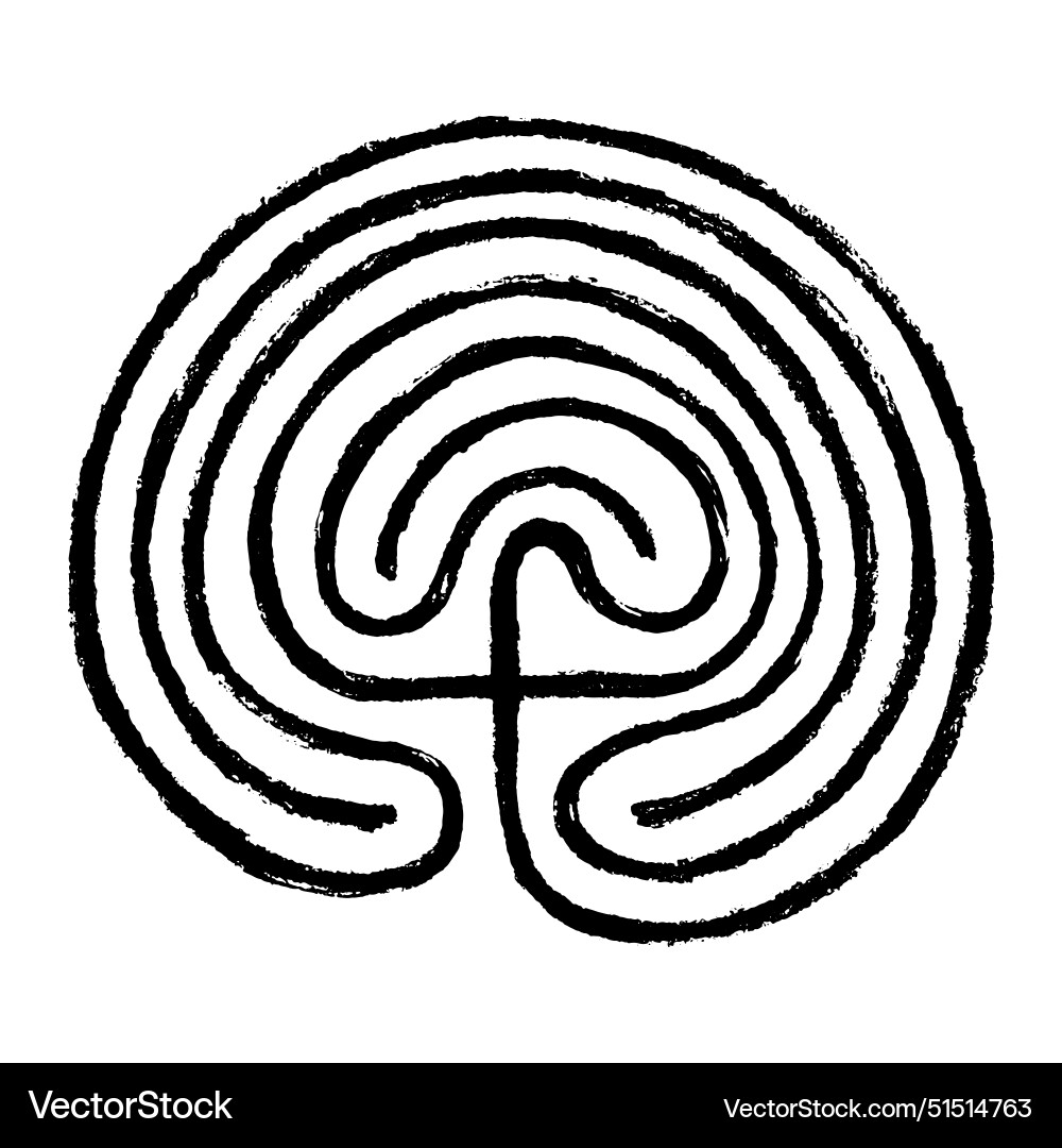 Crete traditional symbol cretan labyrinth line Vector Image