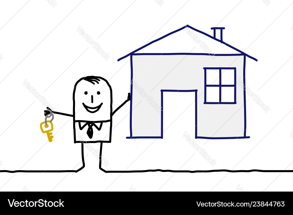 Cute Cartoon Real Estate Agent Royalty Free Vector Image