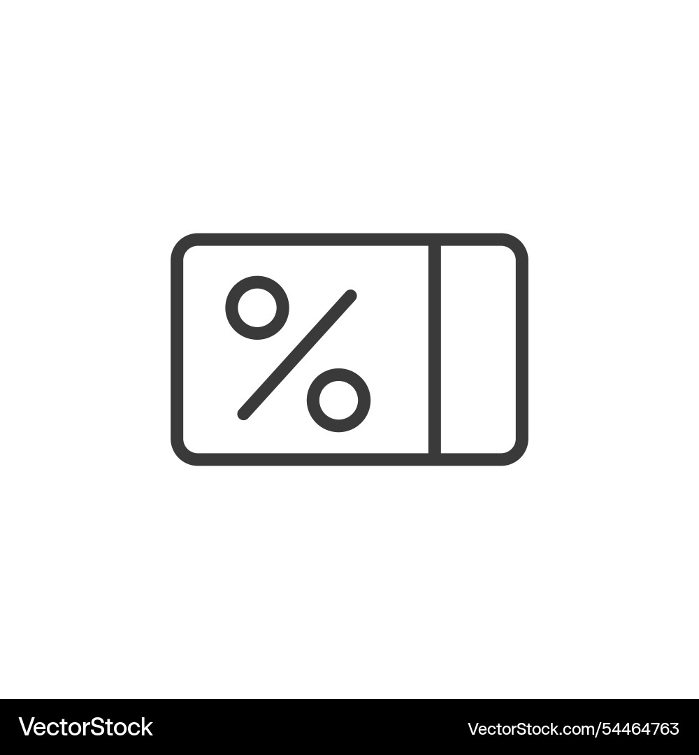 Discount coupon icon in line design Royalty Free Vector