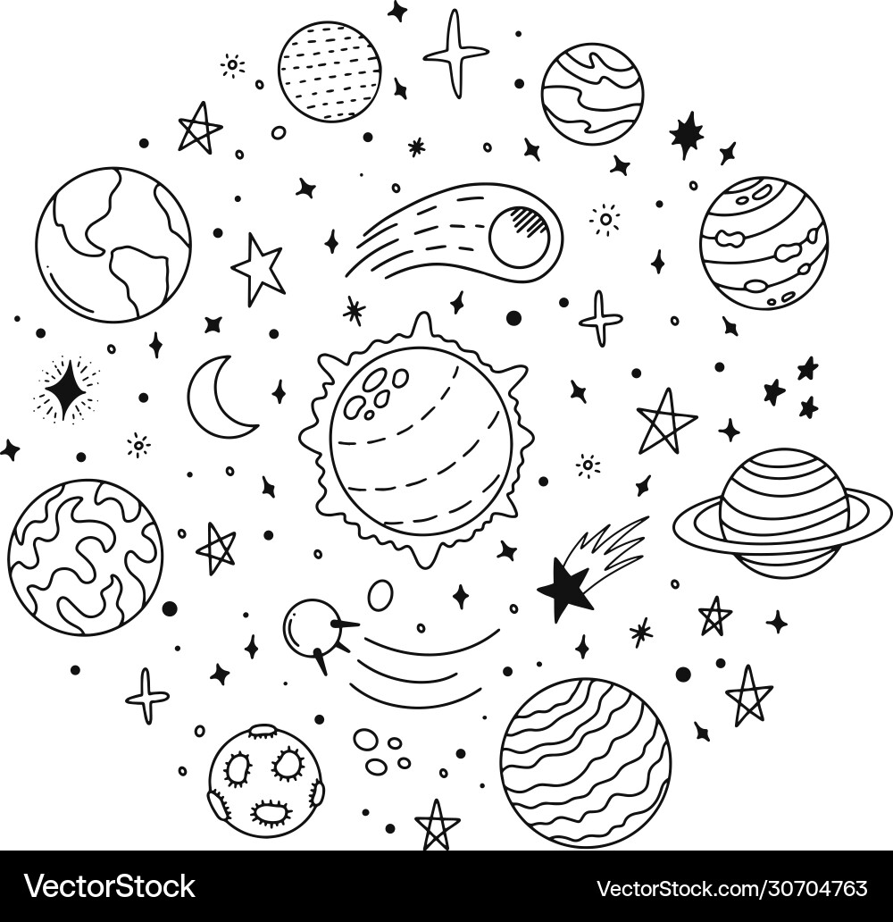 Hand Drawn Solar System Vector Images (over 1,500)