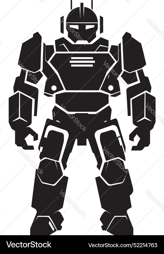 Elegant enforcer black armed robot iconic Vector Image