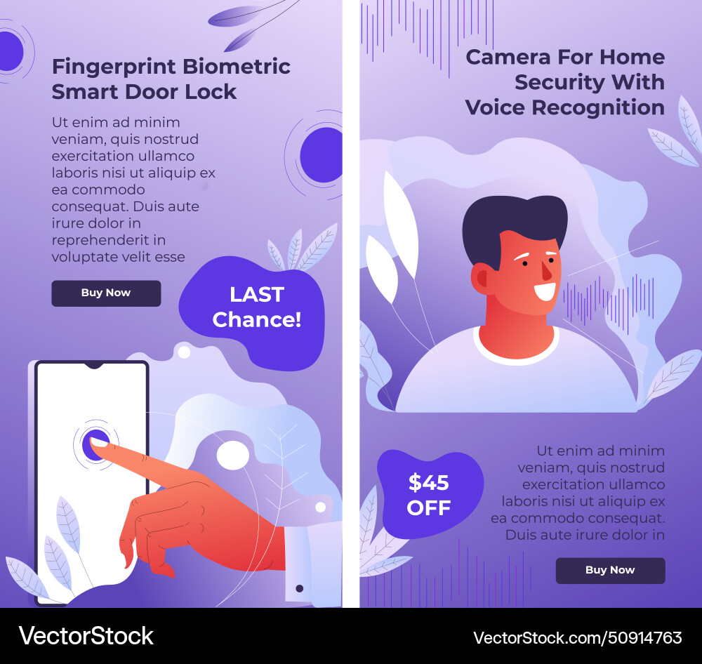 Fingerprint biometric smart door lock technology Vector Image