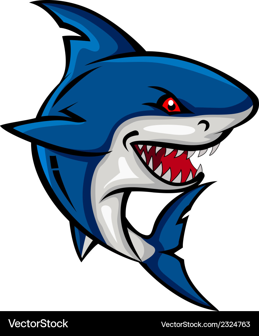 Furious Shark Cartoon Royalty Free Vector Image