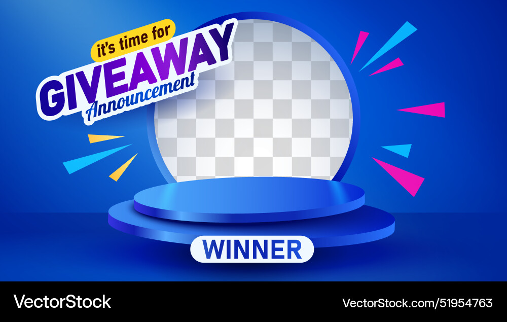 Giveaway winner announcement social media post Vector Image