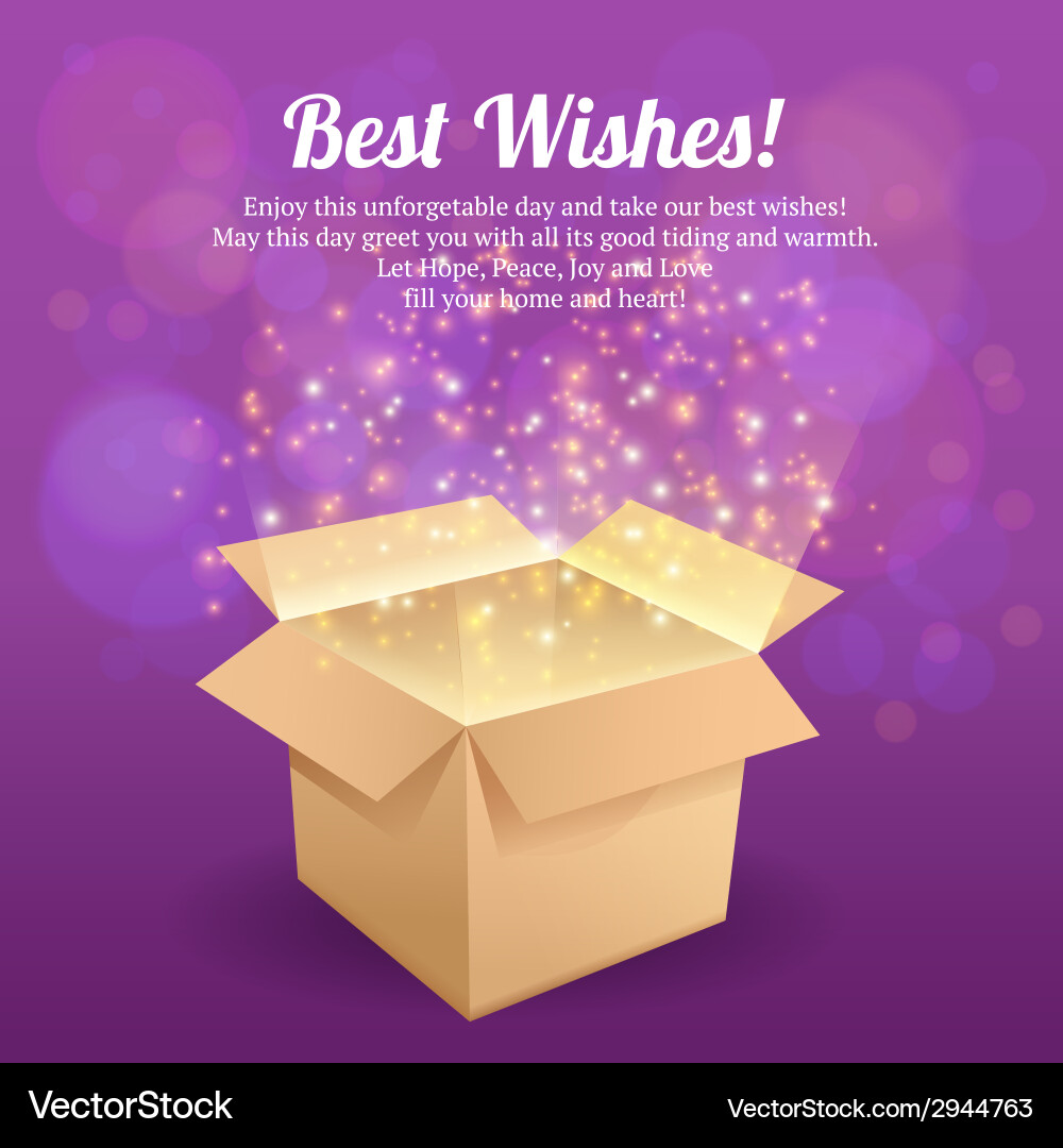 Open box postcard Royalty Free Vector Image - VectorStock