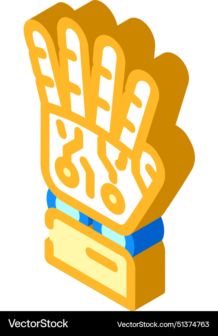 Palm robot hand gesture isometric icon Royalty Free Vector