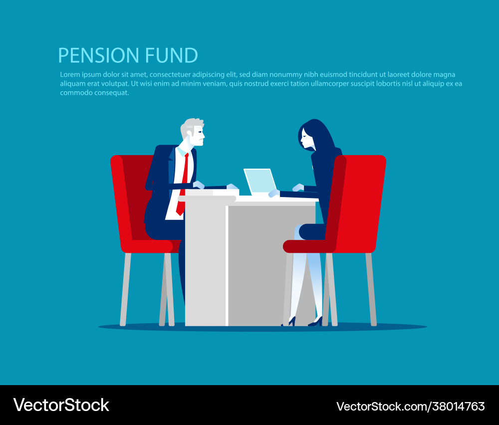 Pension fund an elderly retired at office Vector Image