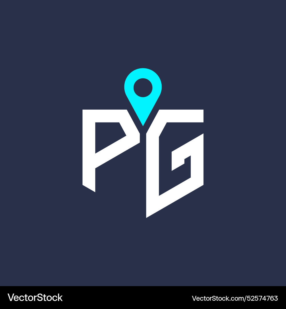 Pg location logo design for recruitment Royalty Free Vector