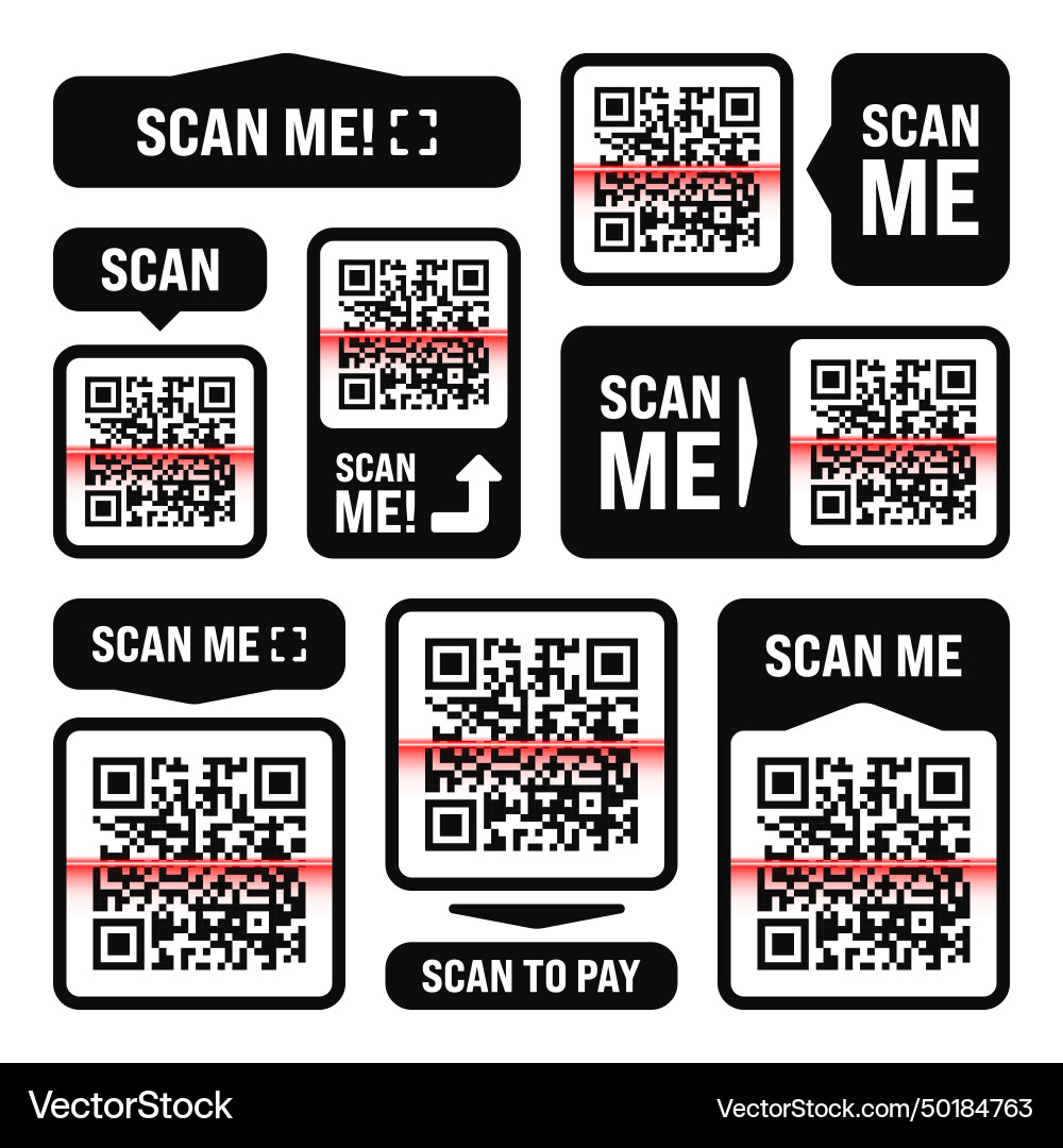 Scan me qr code sticker online payment special Vector Image
