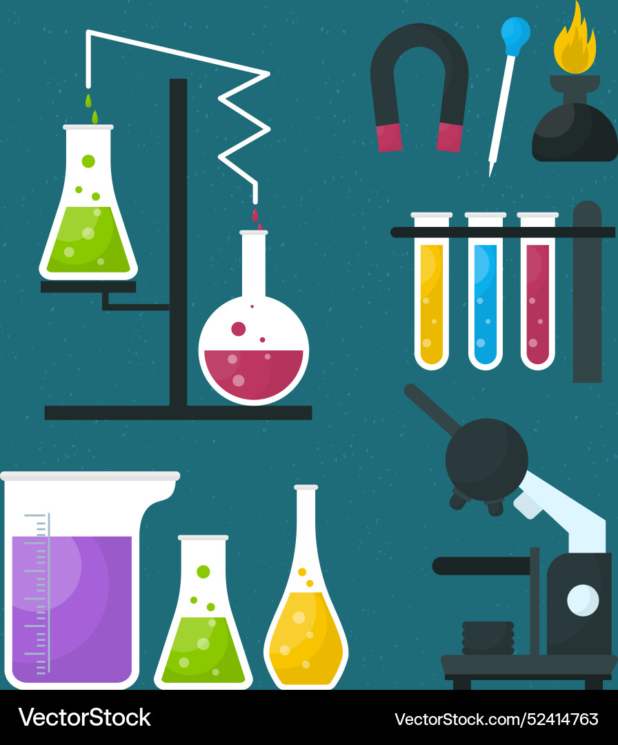 Science lab objects Royalty Free Vector Image - VectorStock