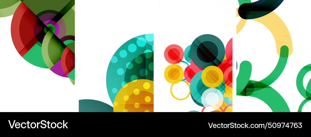 Set of circles geometric abstract posters Vector Image