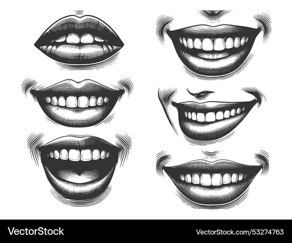 Smiling lips and teeth Royalty Free Vector Image