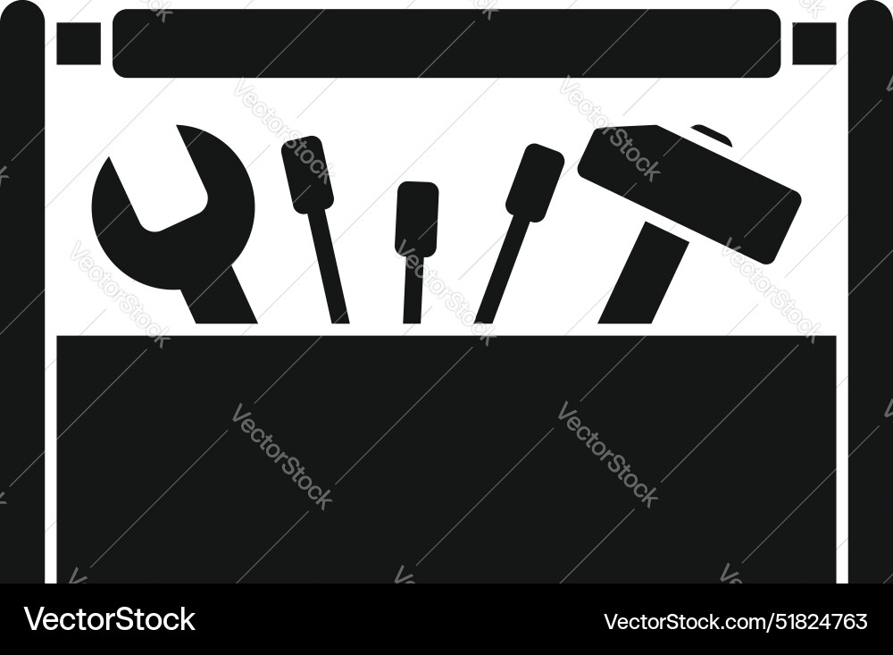 Toolbox holding hammer screwdrivers and wrench Vector Image