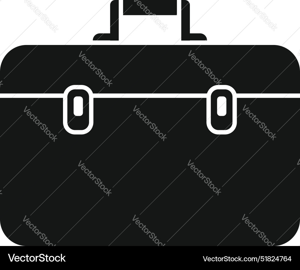Black tool box case icon holding working Vector Image