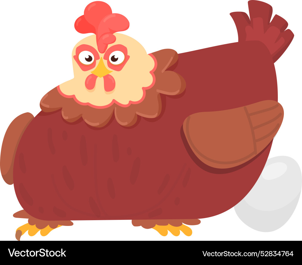 Chicken and egg hen bird farm poultry icon Vector Image