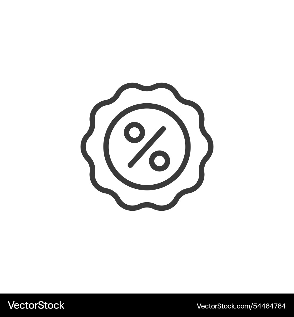 Discount stamp icon in line design Royalty Free Vector Image
