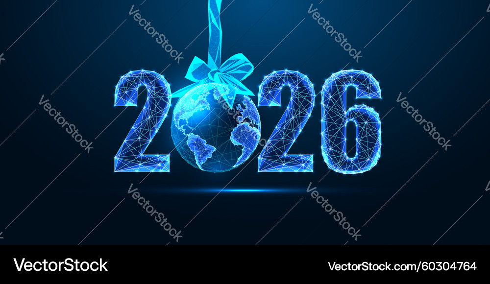 Global 2026 Celebration with Globe Royalty Free Vector Image