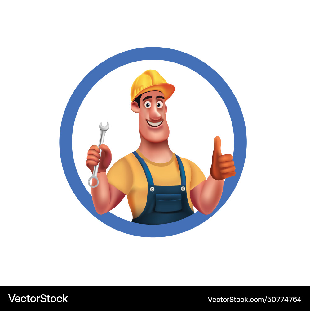 Handy man showing thumb up Royalty Free Vector Image