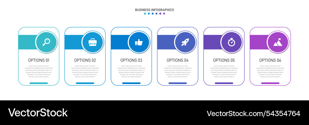 Horizontal progress bar featuring 6 arrow-shaped Vector Image