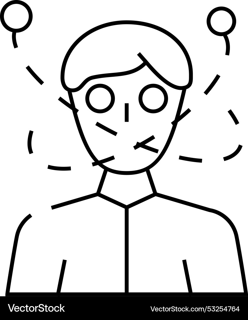 Madness guy line icon Royalty Free Vector Image