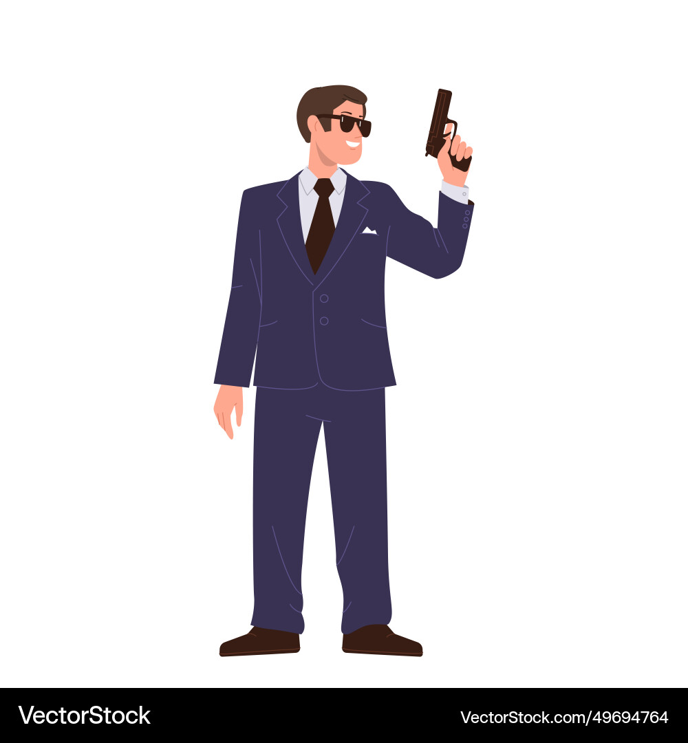 Professional super agent flat cartoon character Vector Image