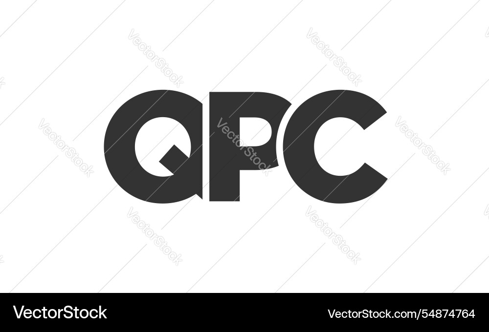 Qpc logo design template with strong and modern Vector Image