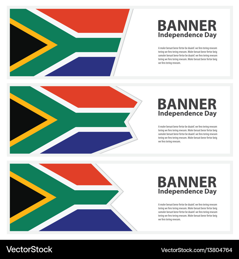 South africa flag banners collection independence Vector Image