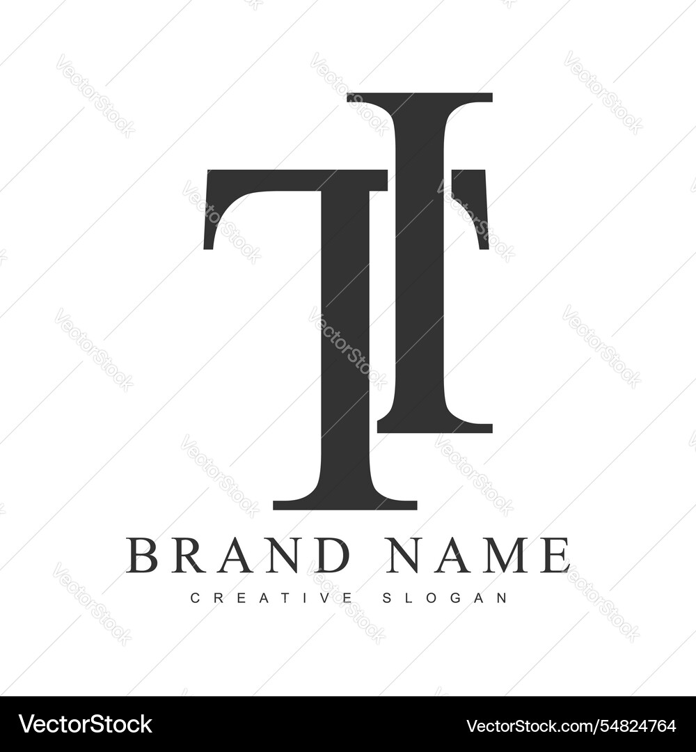 Ti trendy logotype template initial letter t Vector Image