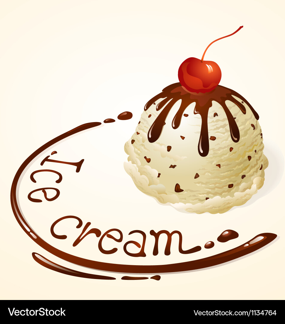 Vanilla Chocolate Chip Ice Cream Ball Royalty Free Vector