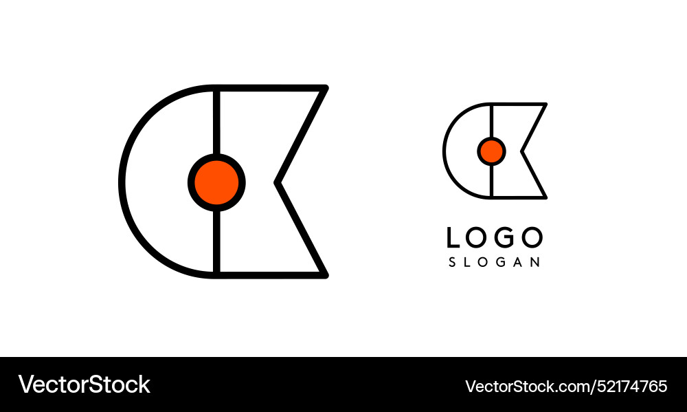 Abstract c letter logo with blue dots minimalist Vector Image