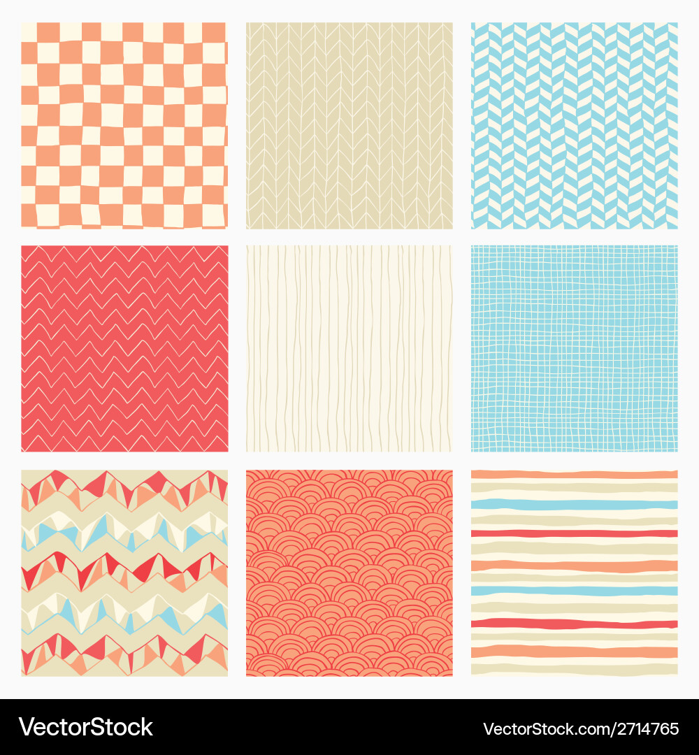 Abstract hand drawn seamless background patterns Vector Image