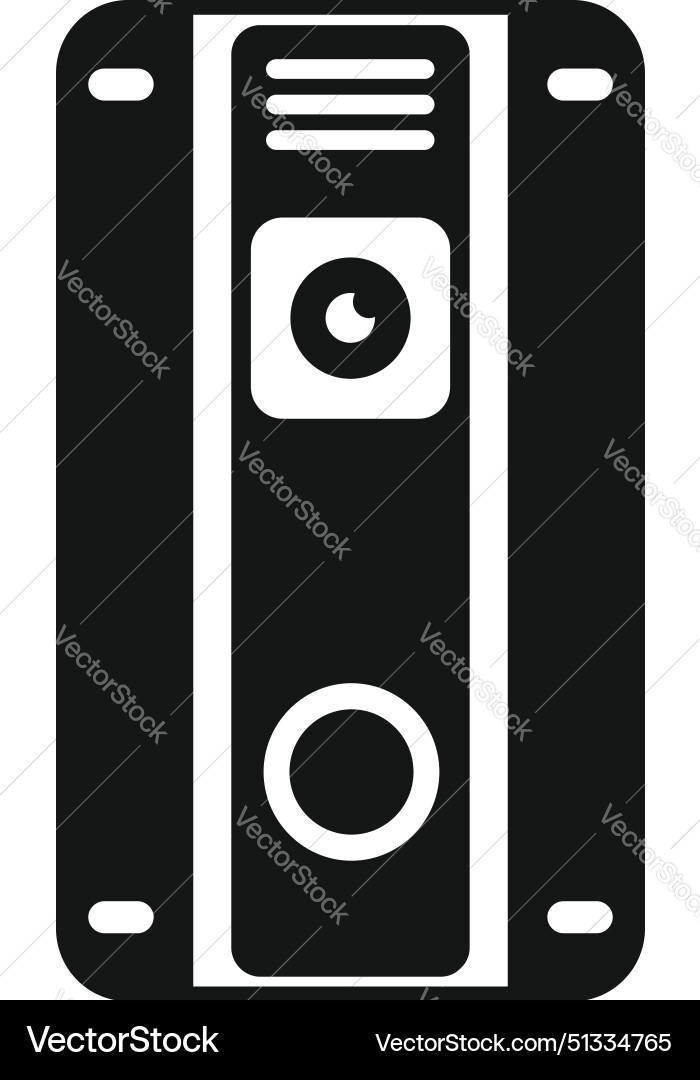 Black and white icon of a desktop computer case Vector Image
