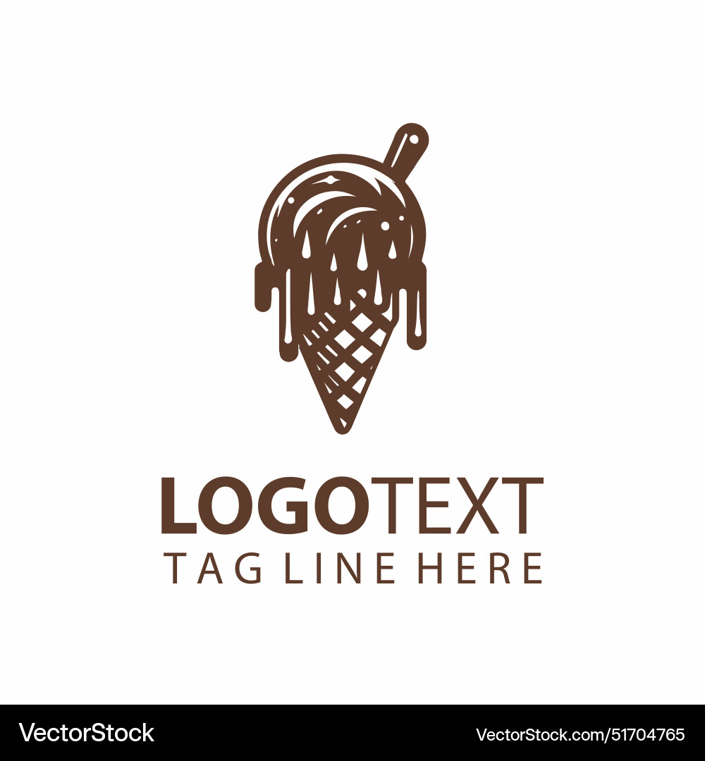 Chocolate ice cream logo Royalty Free Vector Image