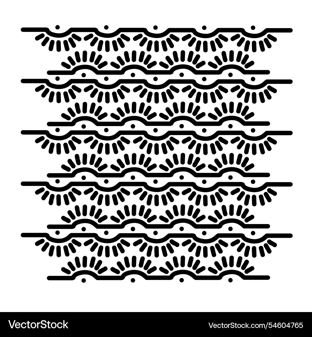 Geometric pattern of waves doodle hand Royalty Free Vector