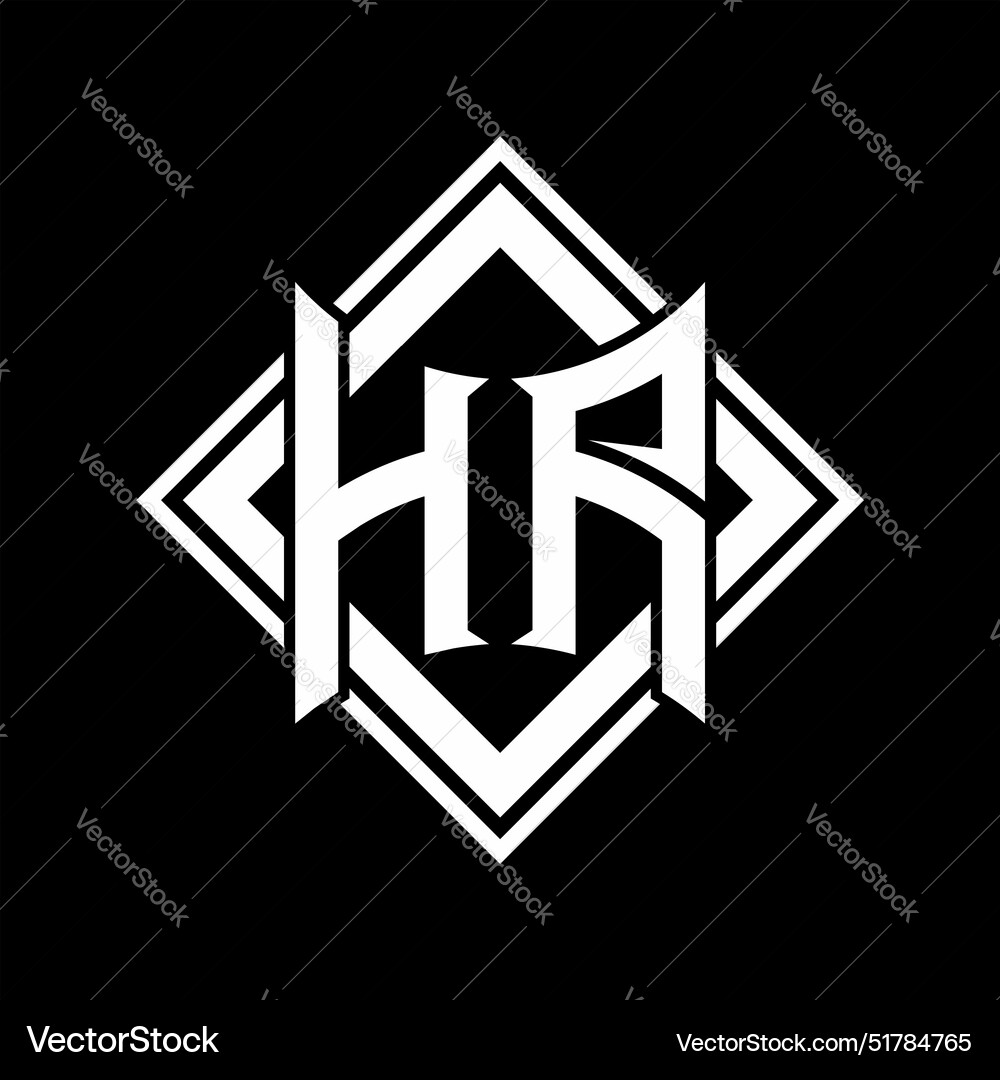 Ha letter logo abstract shield shape with square Vector Image