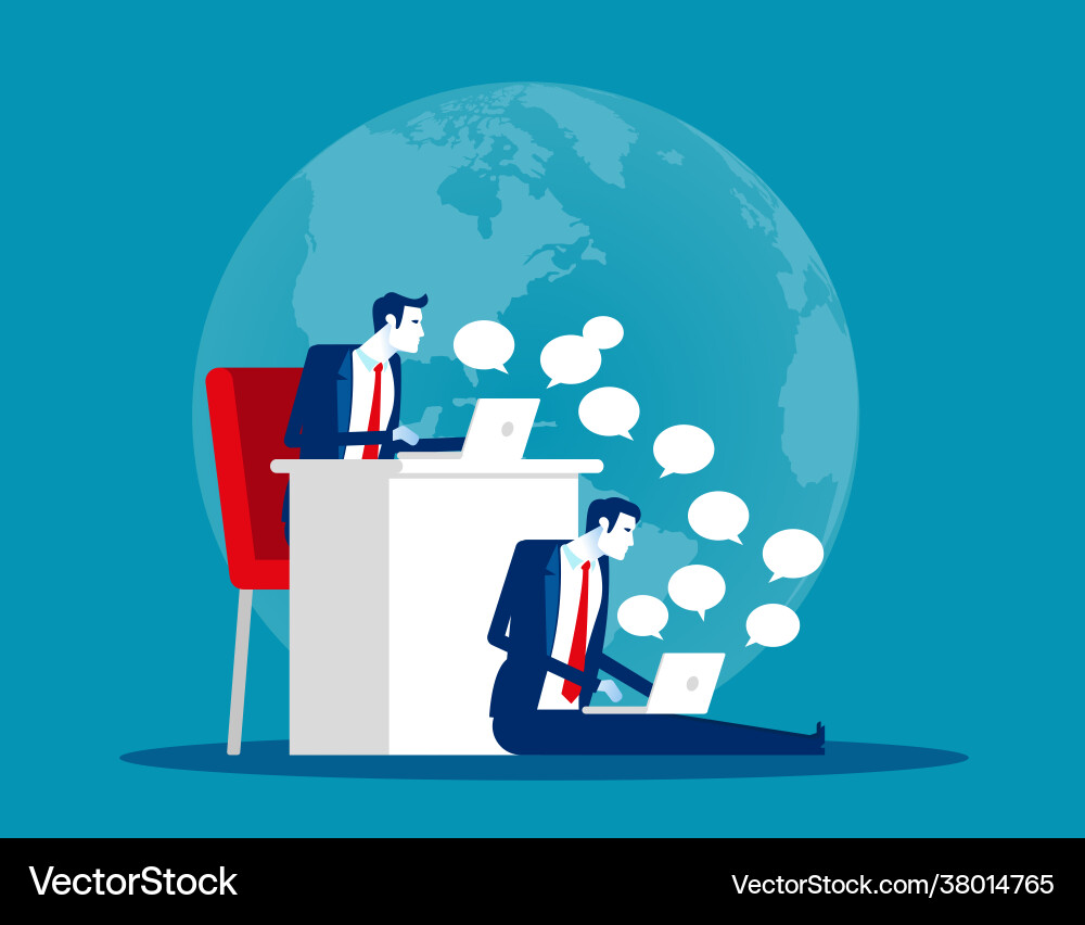 Manager and employe communication with social Vector Image