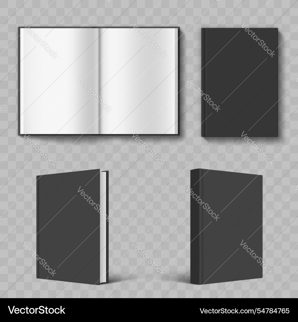 Mockup of black book or notebook cover Royalty Free Vector