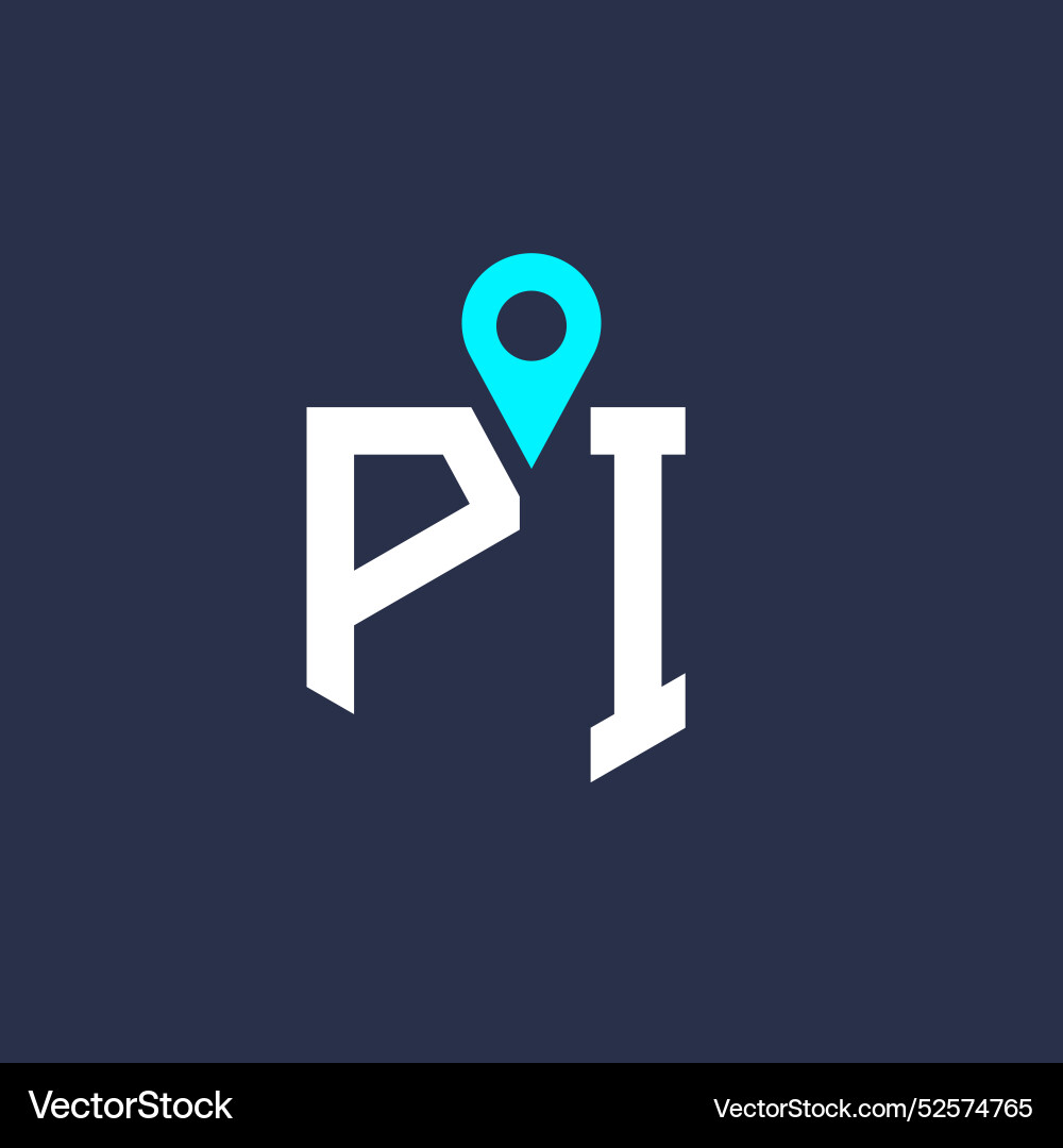Pi location logo design for recruitment Royalty Free Vector