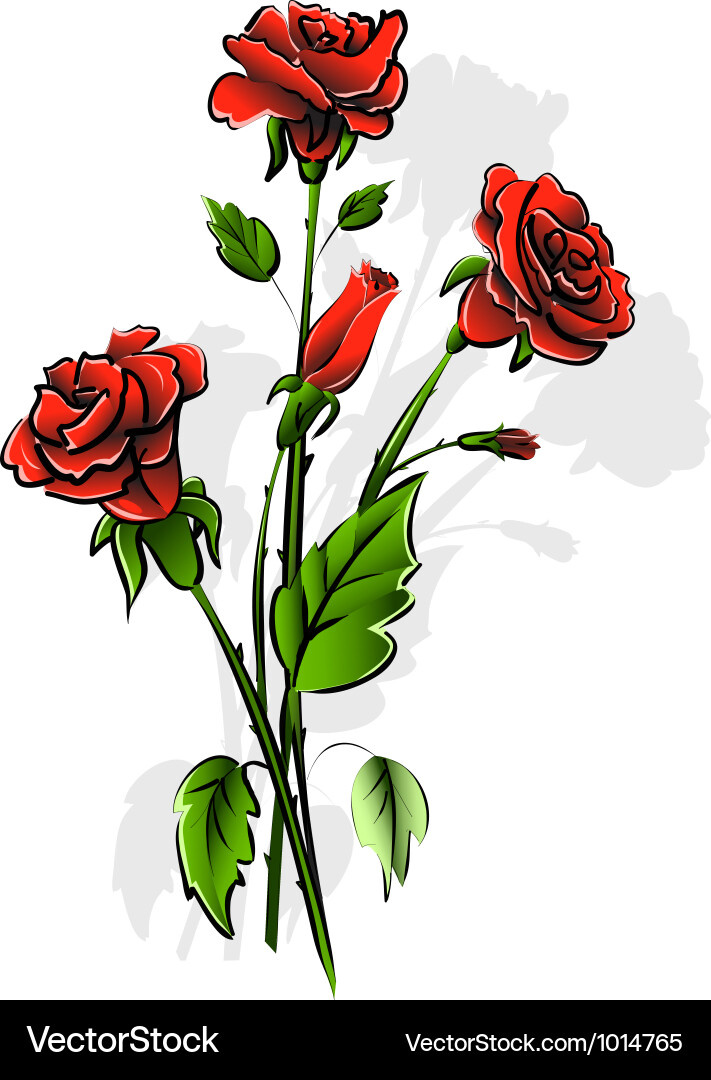 Red roses Royalty Free Vector Image - VectorStock