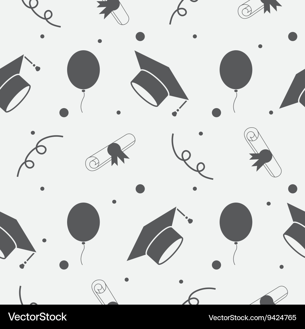 Seamless background of graduation caps Royalty Free Vector