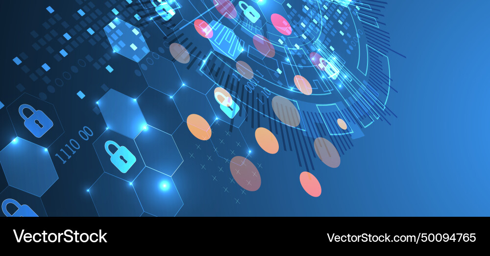 Secure digital background virtual confidential Vector Image