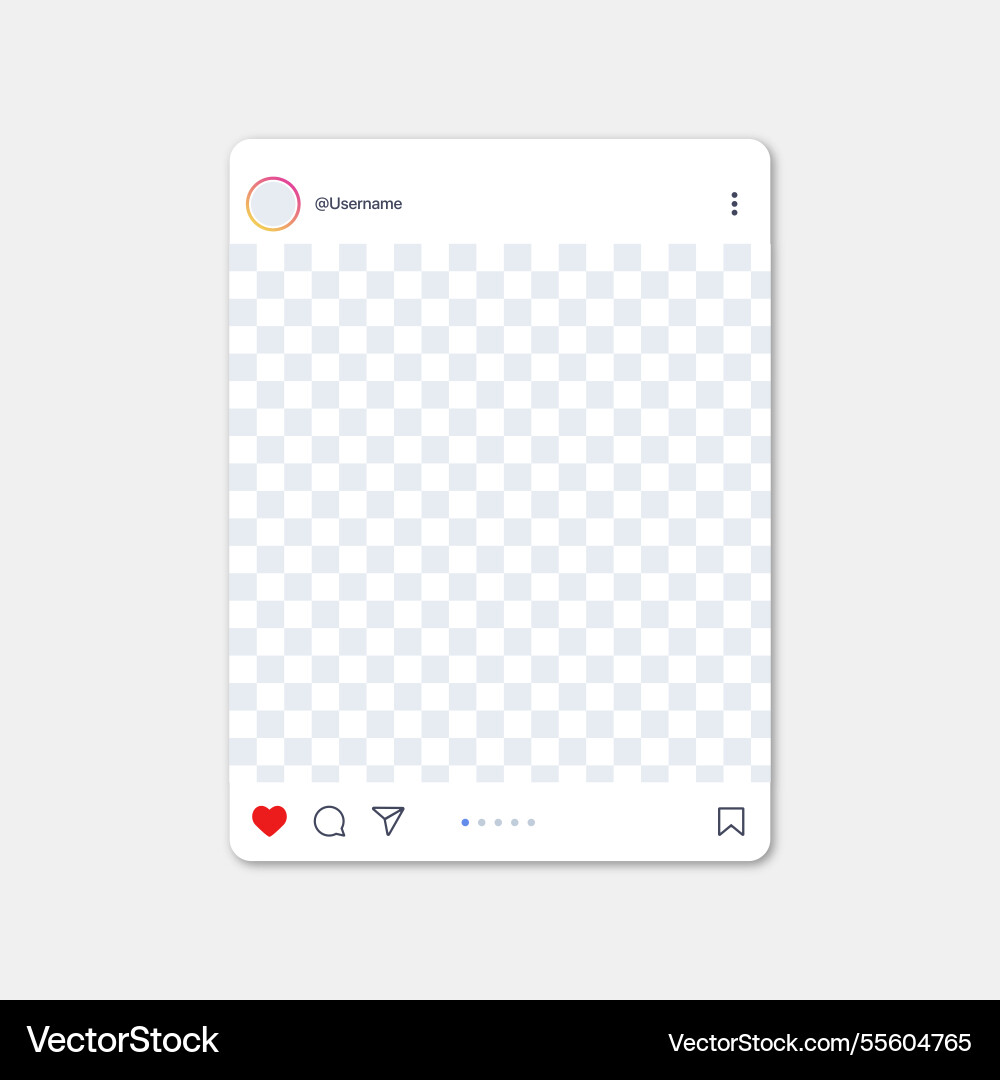 Social media post mock-up template like share Vector Image