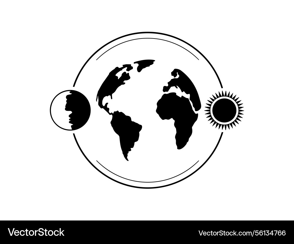 Earth circle silhouette icons Royalty Free Vector Image