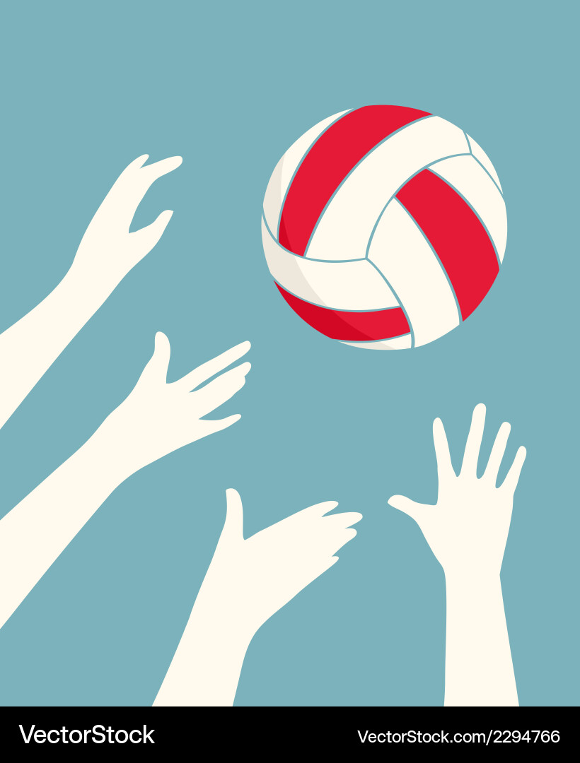 Hands playing volleyball Royalty Free Vector Image